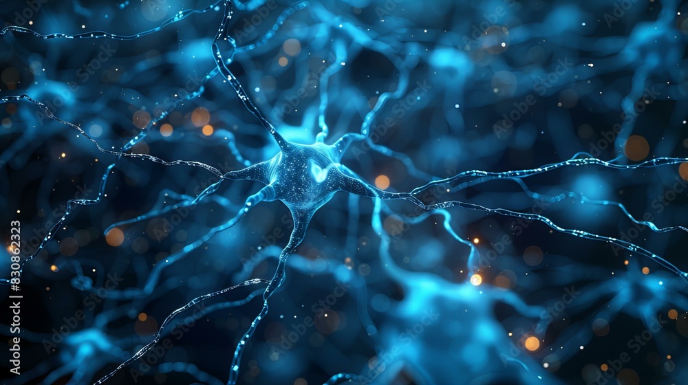 Neurons Connect in Brain Network Stock Illustration | Adobe Stock