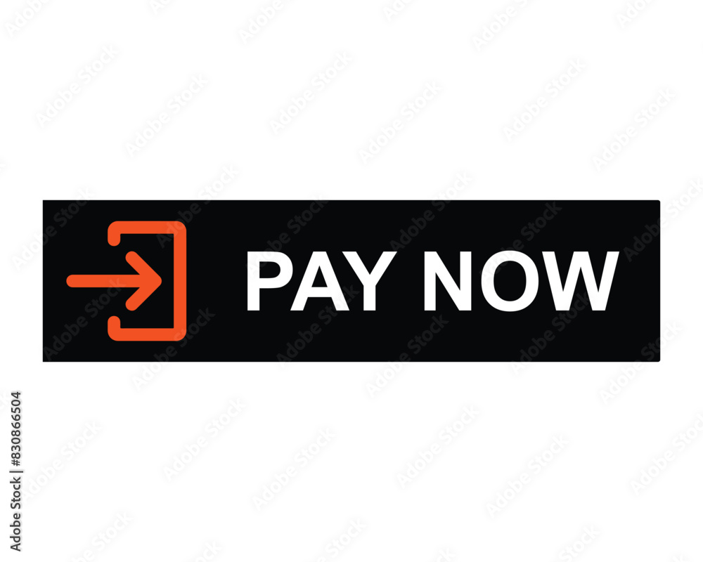 Pay now button icon vector commercial illustration isolated on white ...