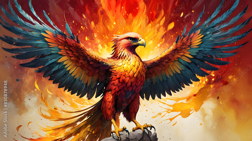 Phoenix bird fire fantasy firebird abstract magic 3D eagle animal ...