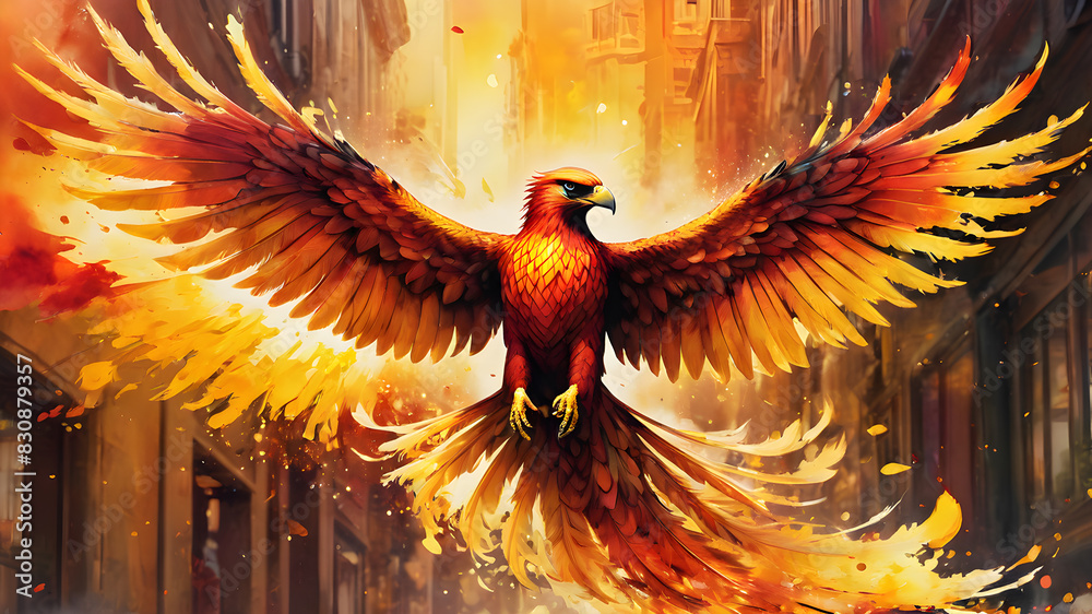 Phoenix bird fire fantasy firebird abstract magic 3D eagle animal ...