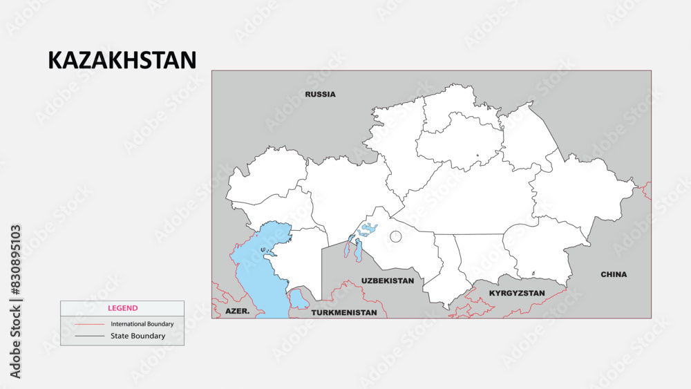Kazakhstan Map. States map of Kazakhstan. Political map of Kazakhstan ...