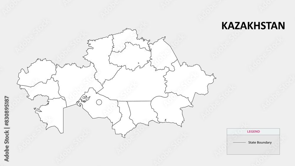 Kazakhstan Map. State map of Kazakhstan. Administrative map of ...