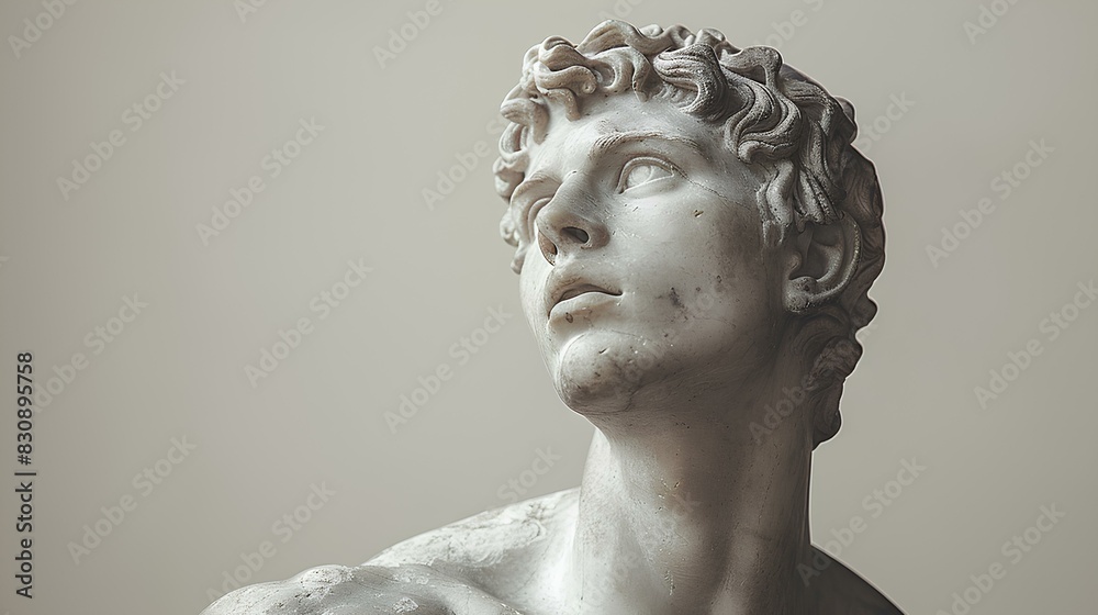 Marble statue of an Ancient Greek man. Ancient Greek architecture and ...