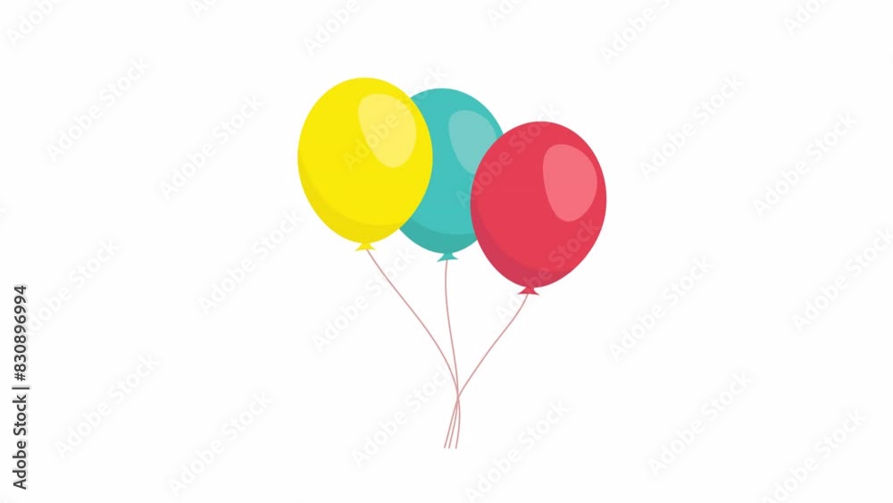 Animation of balloons on a transparent background. Transparent ...