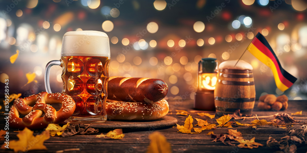 German traditional food and dishes creative background for menu and ...