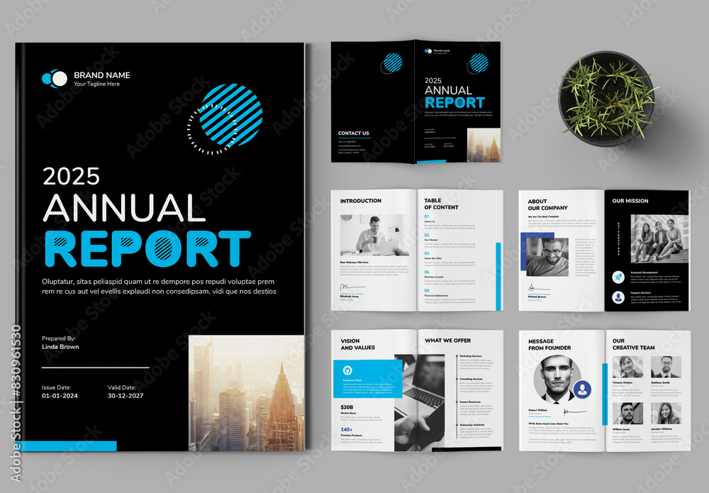 Annual Report Layout Stock Template | Adobe Stock