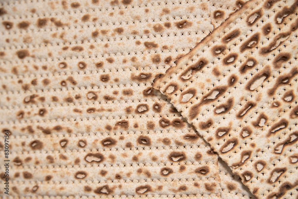 Matzah Jewish unleavened bread made of wheat flour and water baked in ...