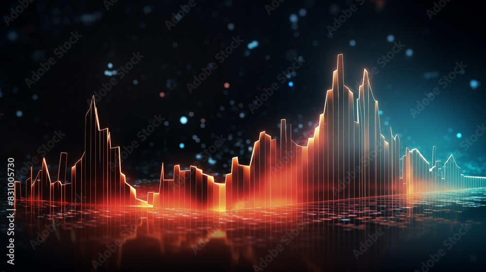 futuristic increase arrow chart digital transition abstract technology ...