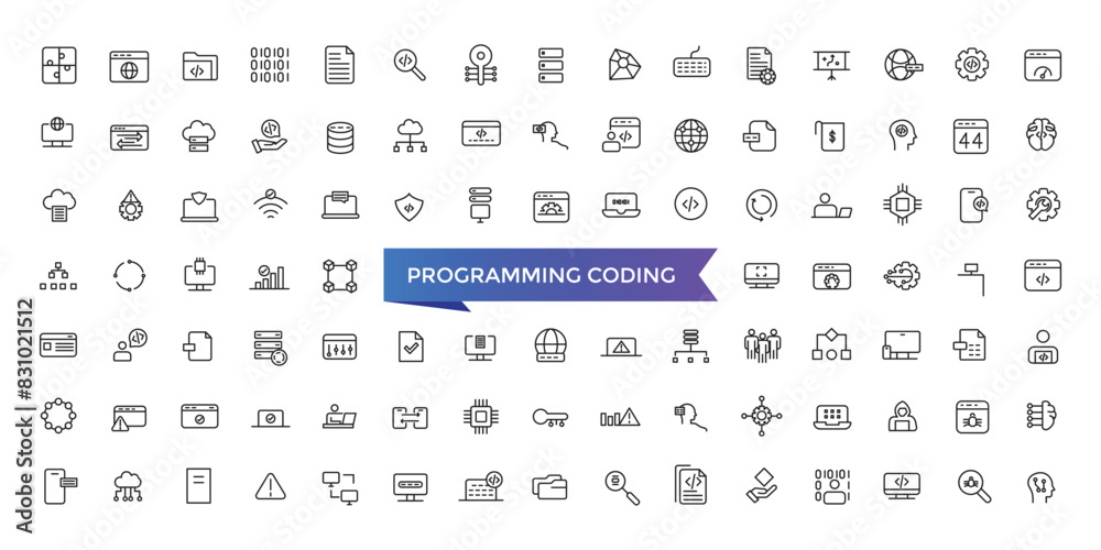 Programming Coding Icon Collection Software Development Icon Collection Programmer And