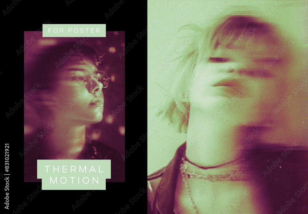 Grunge Motion Poster Photo Effect Mockup Stock Template | Adobe Stock