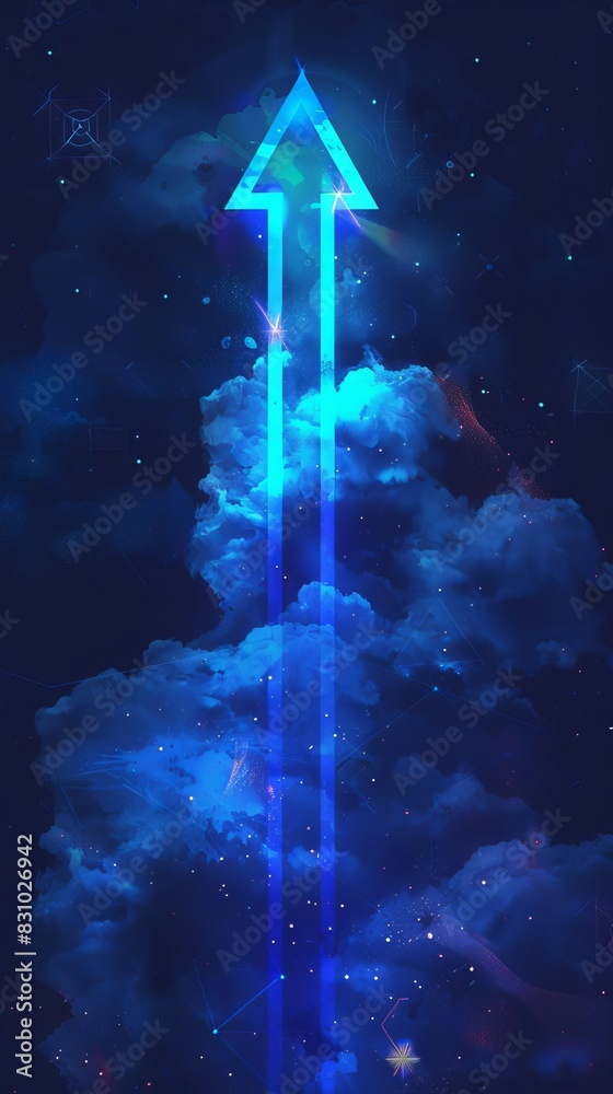 no background Chart reflecting growth, sense of technology, blue ...