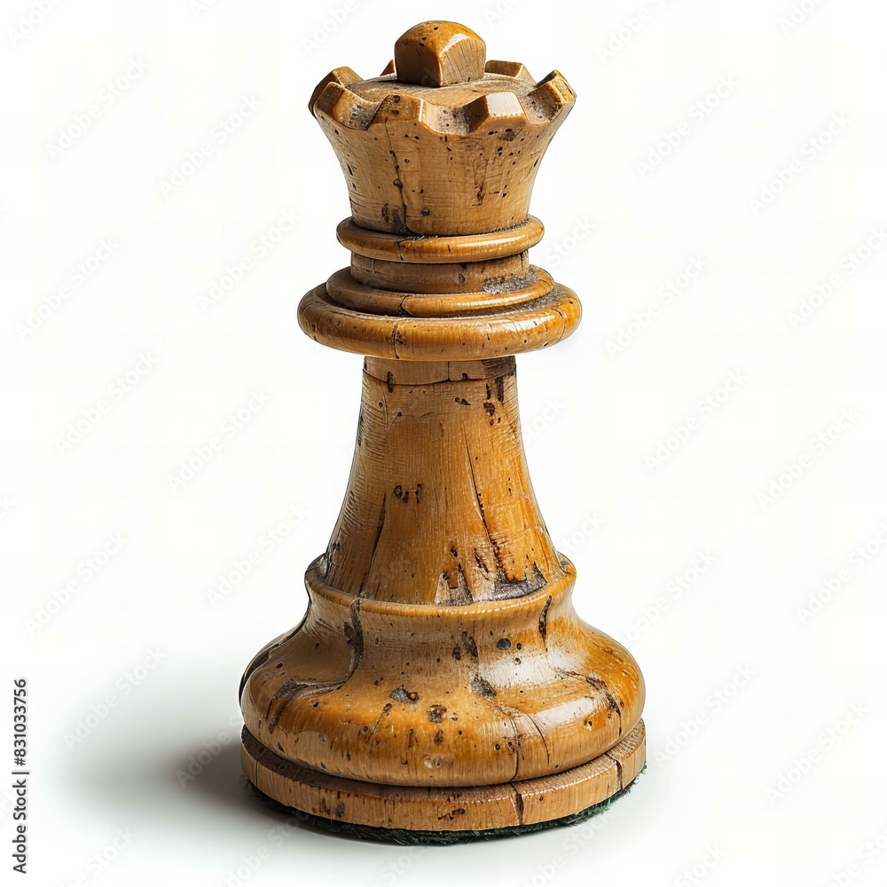 Digital artwork of rook chess piece , isolated on white background ...