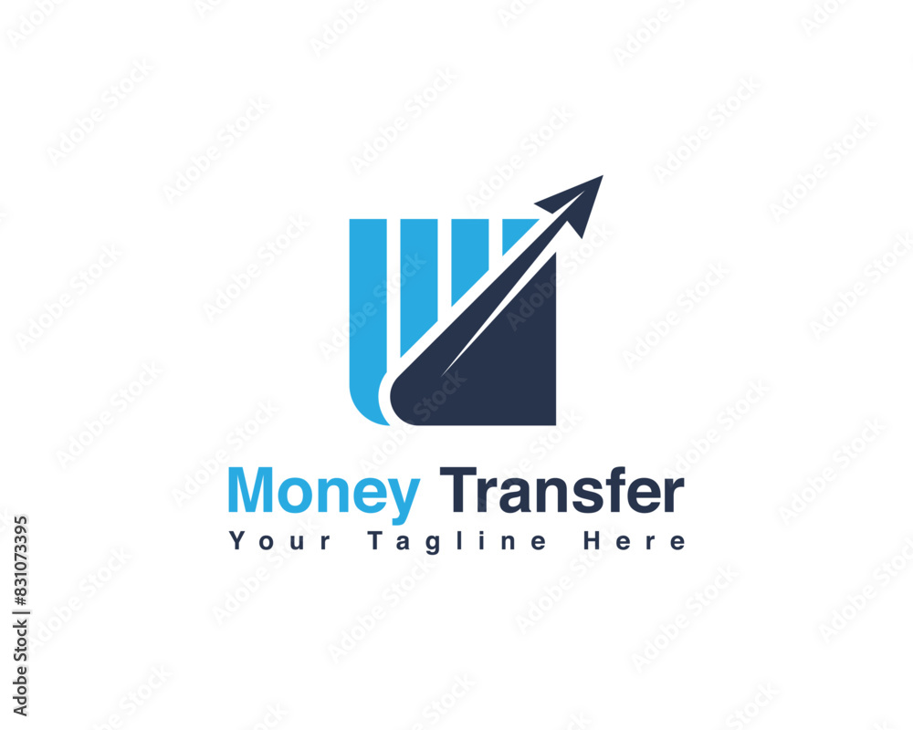 Vetor de Money transfer and money exchange logo Symbol. Graphs chart ...