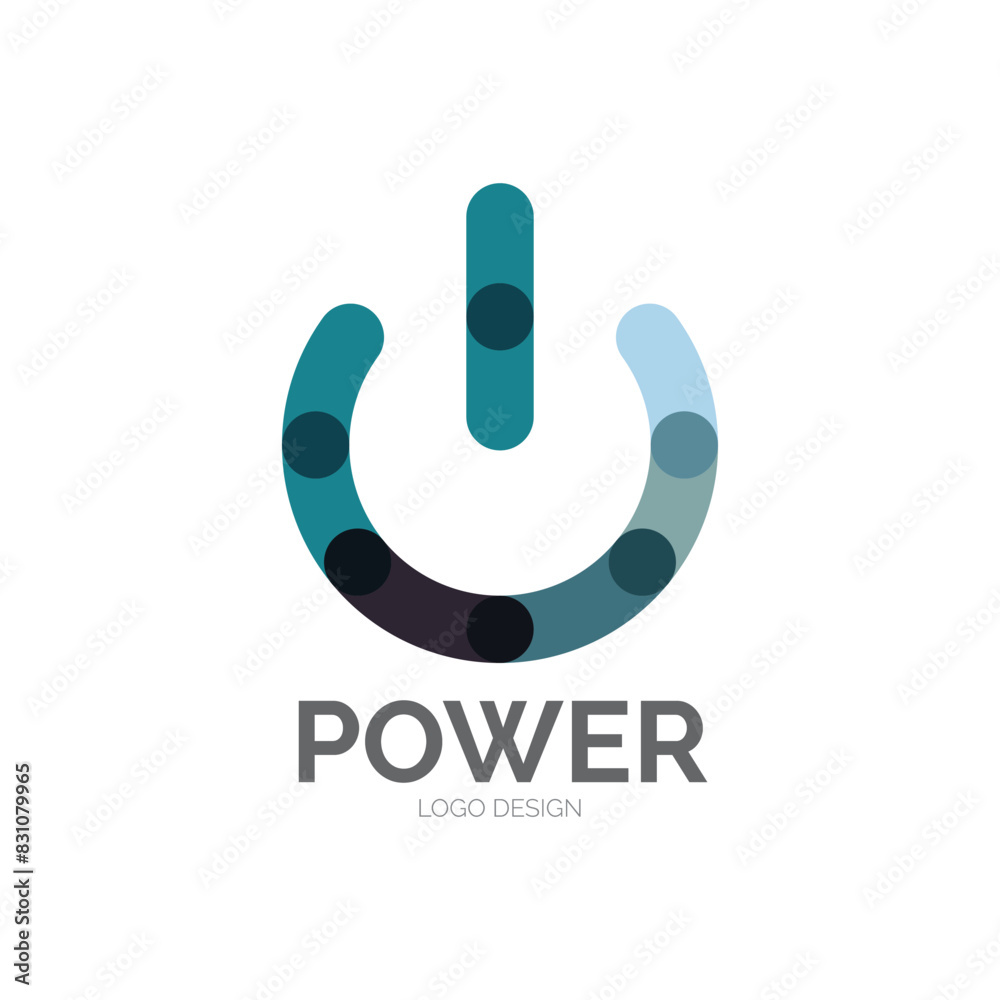 Power lightning logo icon. Vector electric fast thunder bolt symbol ...