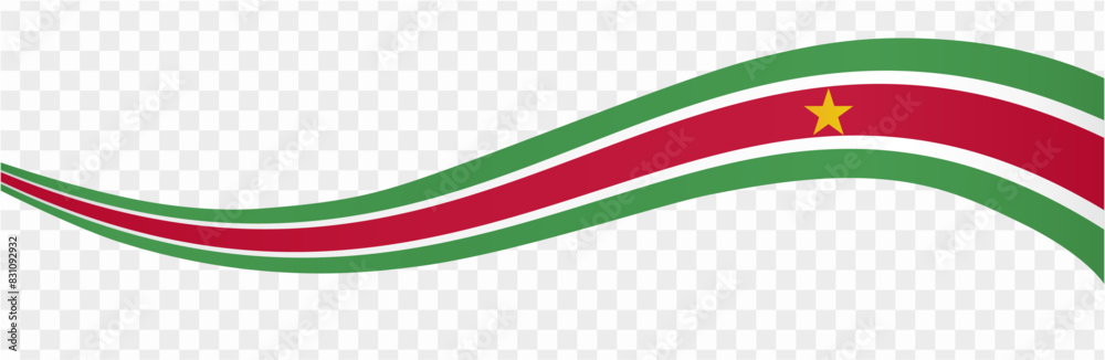 Poster Suriname flag wave isolated on png or transparent background ...