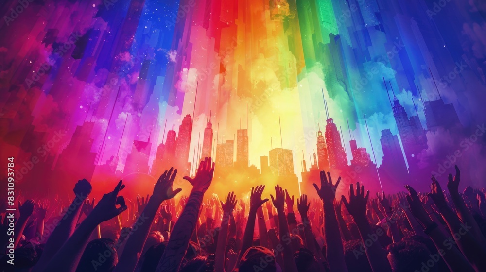 LGBTQ community pride month visual album full portrait with pride ...