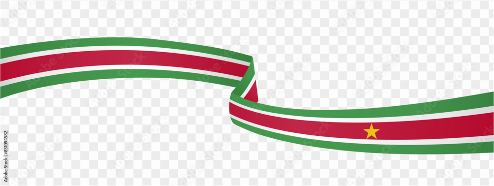 Suriname flag wave isolated on png or transparent background vector ...