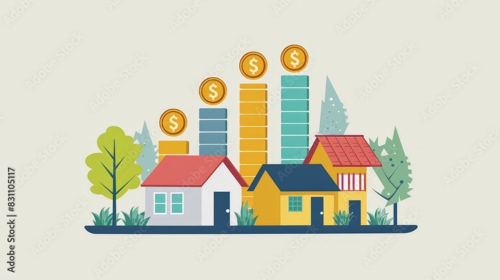 Design a visual aid explaining how real estate appreciation works ...