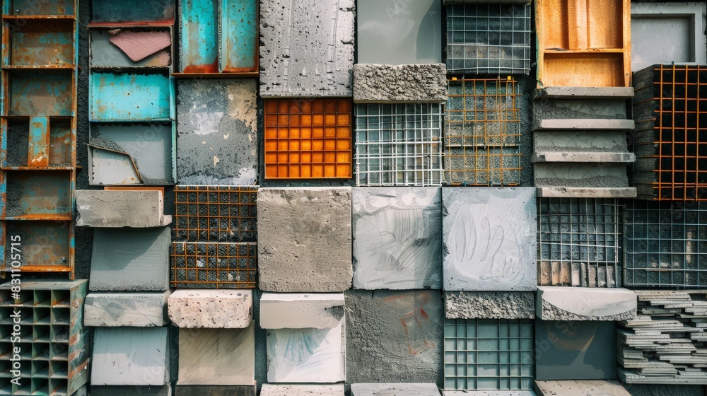 Design a visual guide to common construction materials and their ...