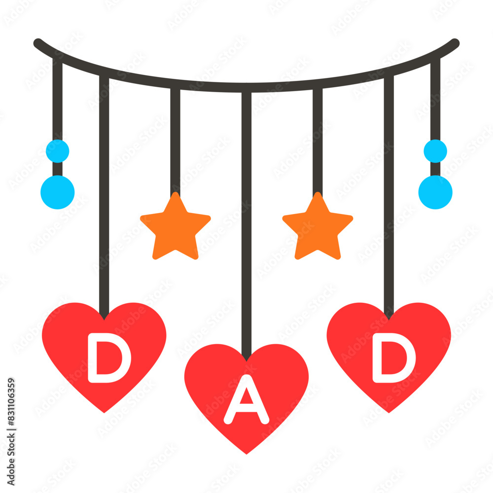 Dad Printed Bunting and Flags Concept, Dads Day Celebration poster ...