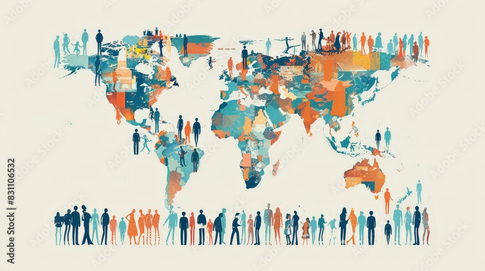 Design a visual guide to global population trends. Include statistics ...