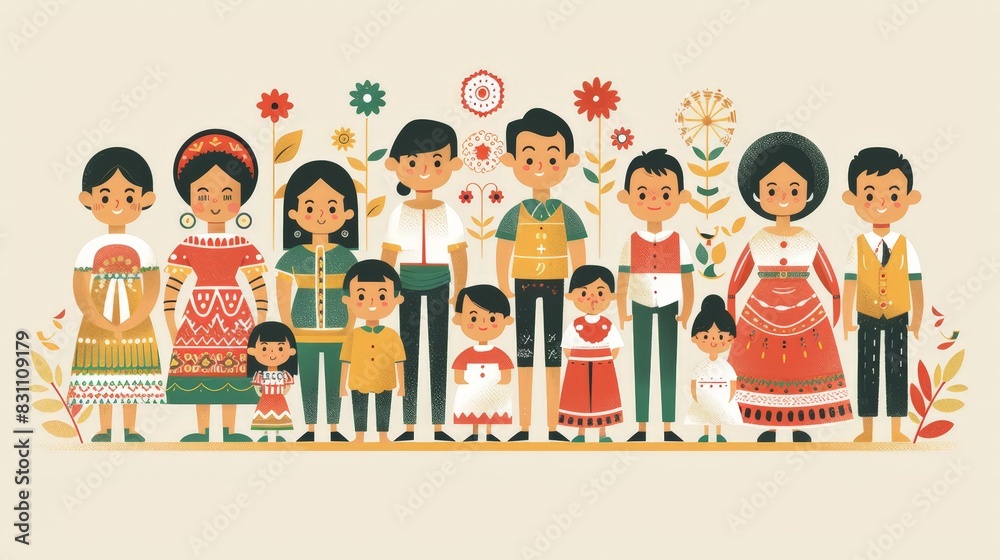 Design an infographic showcasing multicultural families. Highlight the ...