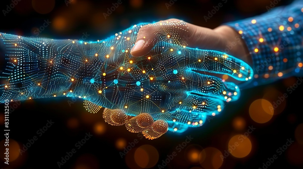 Double exposure of a handshake with transparent quantum circuits ...