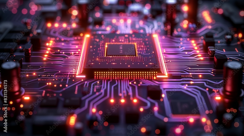 Atomic-level depiction of a quantum computer chip, with AI algorithms ...