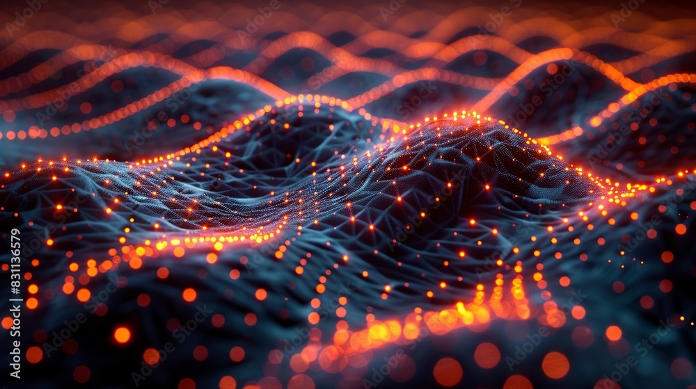 Artistic representation of quantum superposition within an AI neural ...