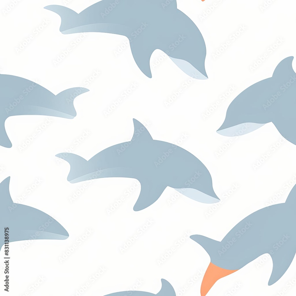 Animation sprites of a dolphin swimming in water, isolated white ...