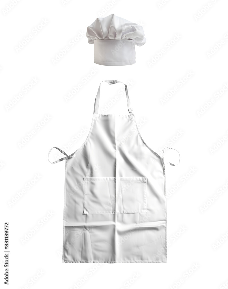 White toque blanche and apron. Isolated transparent background PNG ...