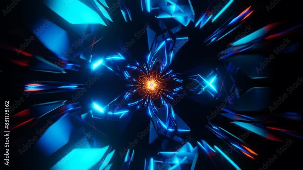 Vibrant neon strobe lights pulse on the dynamic backdrop. Stock Video ...