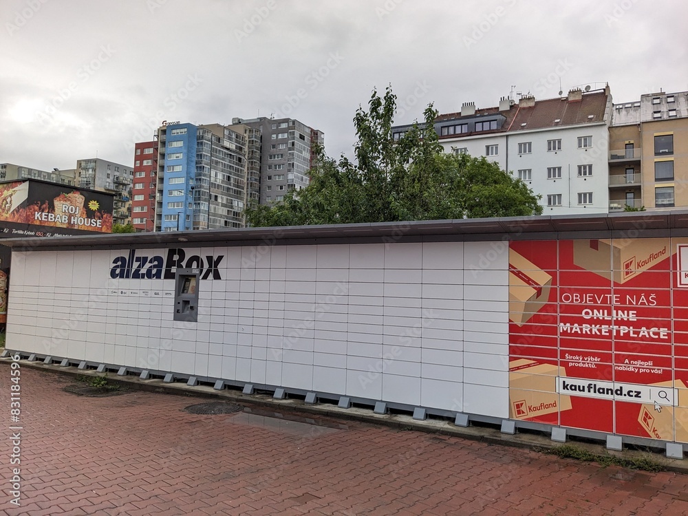 Prague,Czech republic-June 1 2024:Alza Box-ALzaBox-parcel box logistics ...