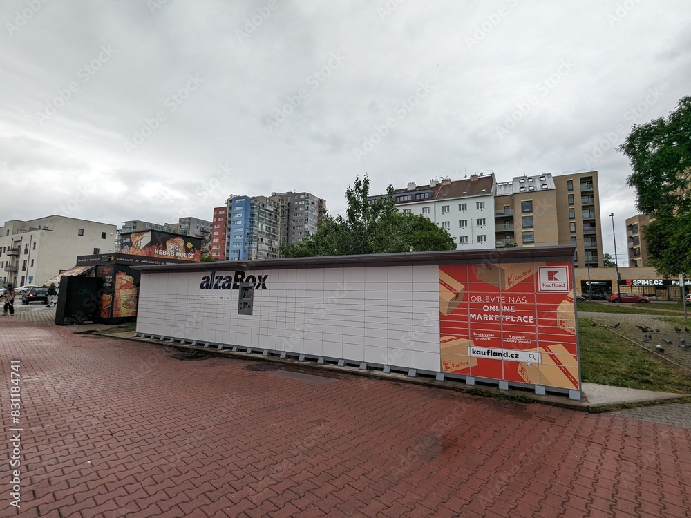 Prague,Czech republic-June 1 2024:Alza Box-ALzaBox-parcel box logistics ...