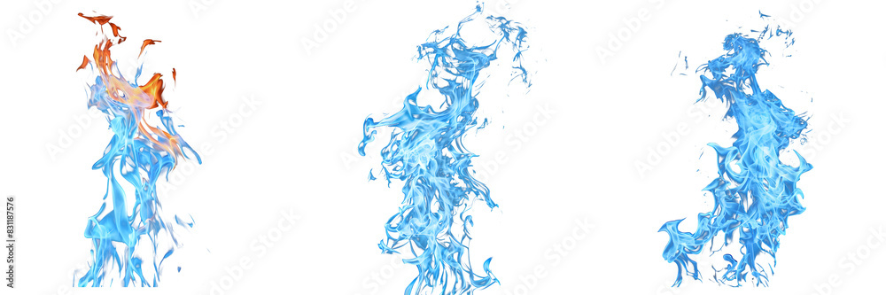 Isolated fire flame. blue flame. transparent background red yellow fire ...