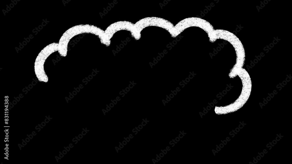 White doodle speech bubble, animated, alpha channel. Drawn texture ...