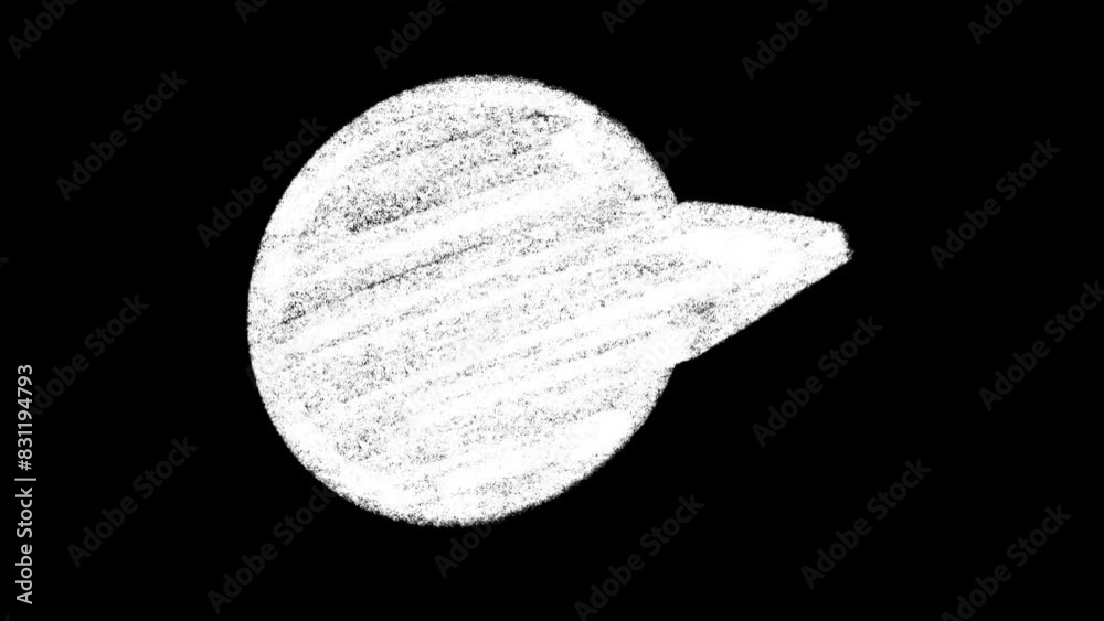 White doodle speech bubble, animated, alpha channel. Drawn texture ...