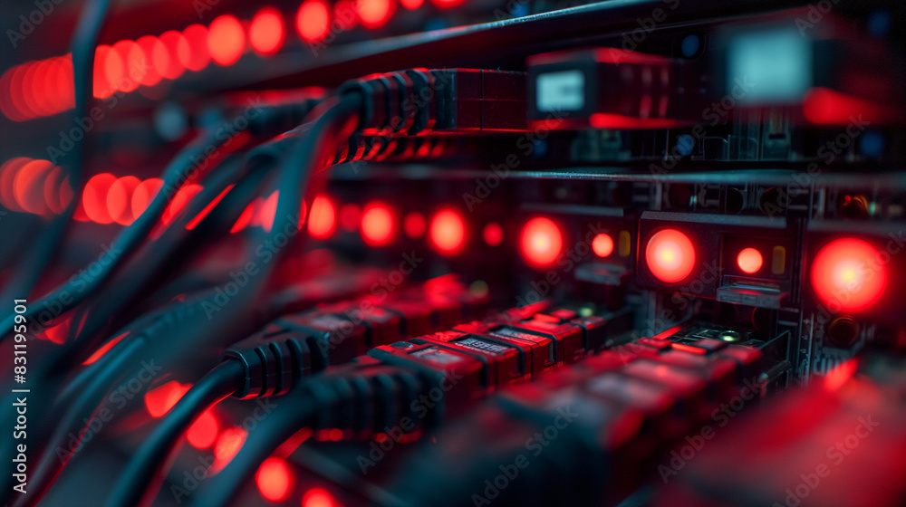 A fiber optic cable connects to the optical port and a UTP network ...