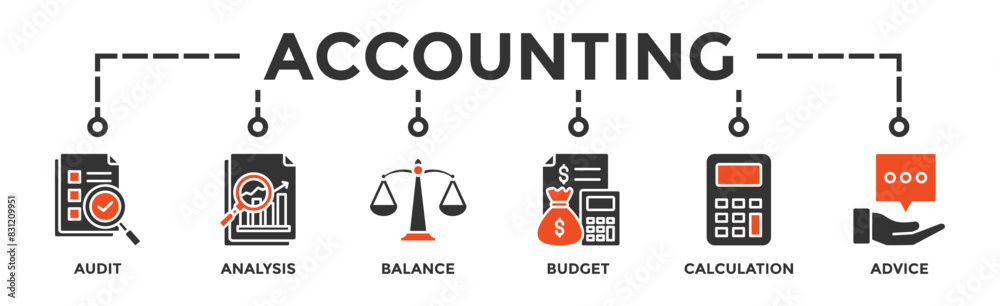 Accounting banner web icon vector illustration concept for business and ...