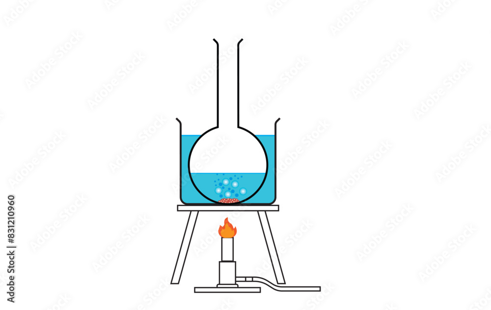 The boiling process diagram. Labeled physical substance separation ...