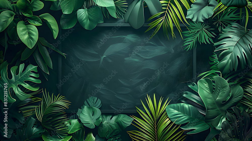 High Resolution Mockup: Minimalist Black Border Frame on Calming Nature ...