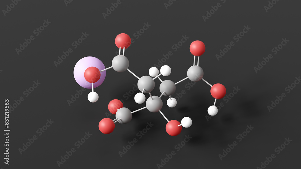 monosodium citrate molecular structure, acidity regulator e331i, ball ...