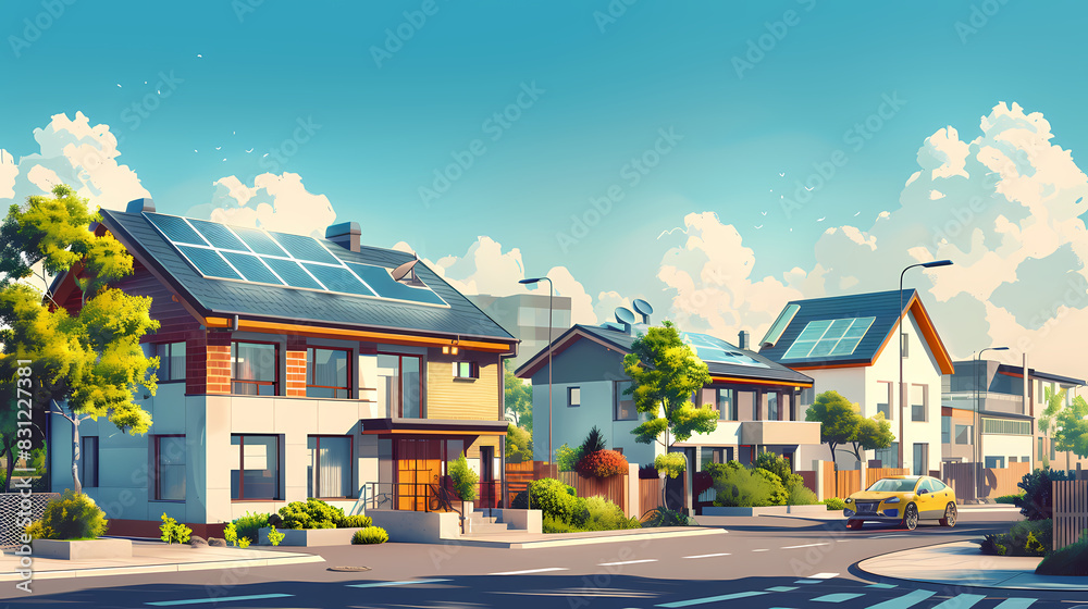set Classic and modern family house residential apartment buildings ...