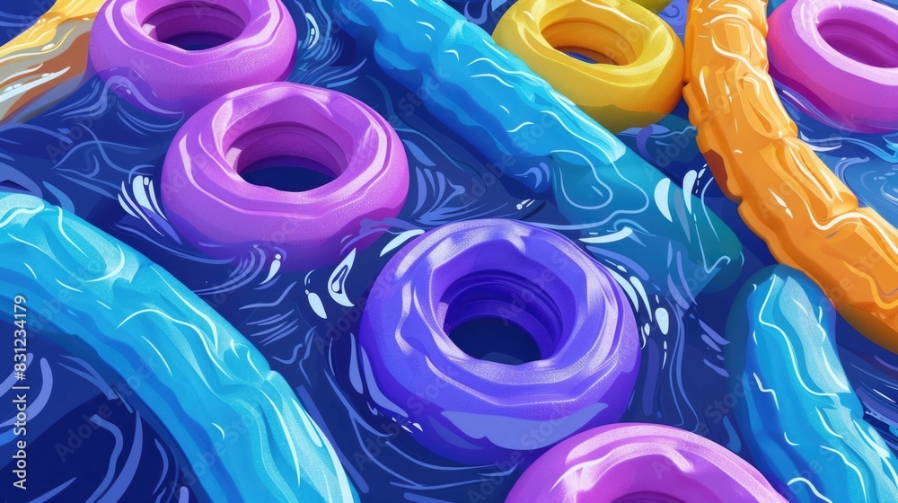 Vibrant and Playful Pool Noodle Floating in the Water Colorful and Fun ...