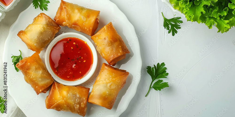 Vegetable Chinese samosa is a square shape a deep-fried snack prepared ...