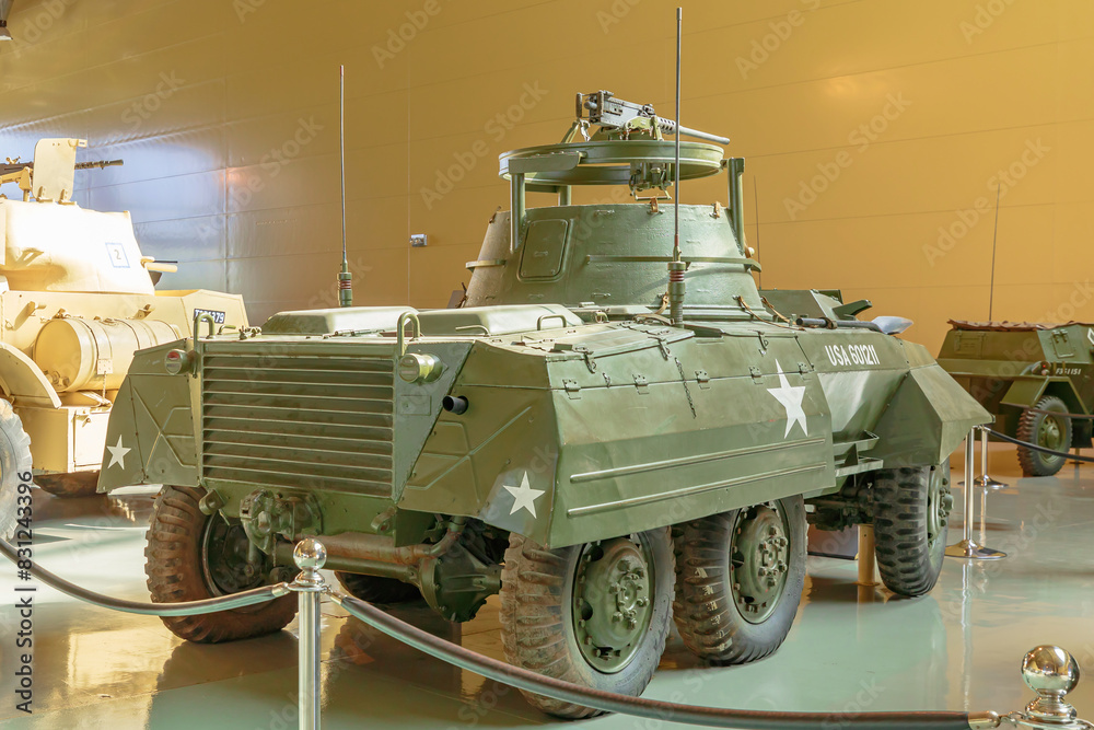 Royal Tank Museum, Amman, Jordan - May 4, 2024:Authentic M8 Greyhound ...