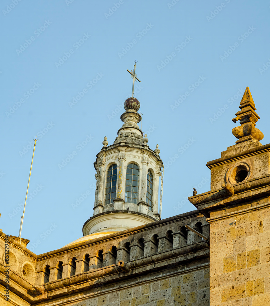 balcon, iglesia, adorno, piedra, rococo, catedral, fachada, guadalajara ...