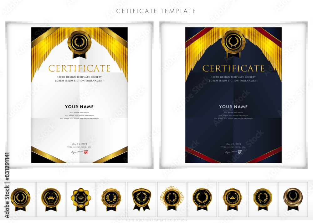 Luxury modern frames and shapes, templates for certificates of ...