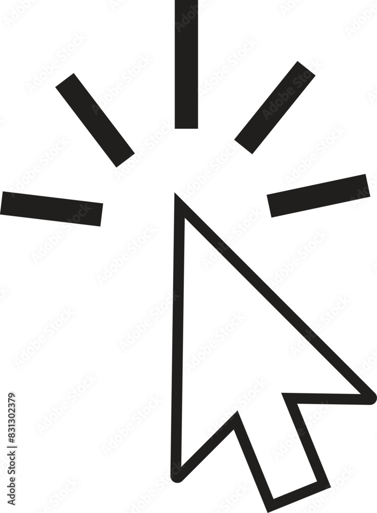 Click Arrow Sign Outline Pointer Arrow Icon Cursor Symbol Click Icon Cursor Pointer Symbol