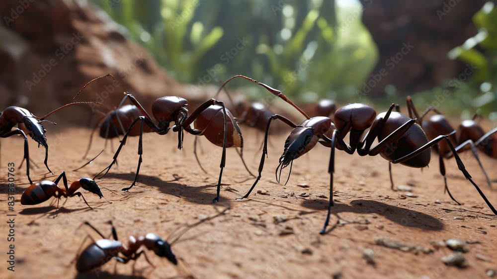Within the Colossal Hive, giant ants march in disciplined ranks, their ...
